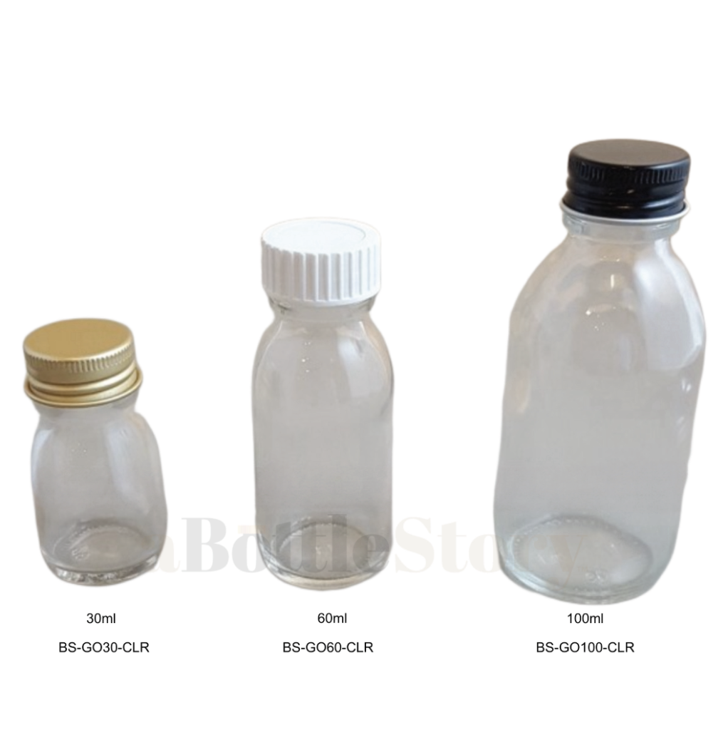Clear Round Glass Bottle Series - A Bottle Story