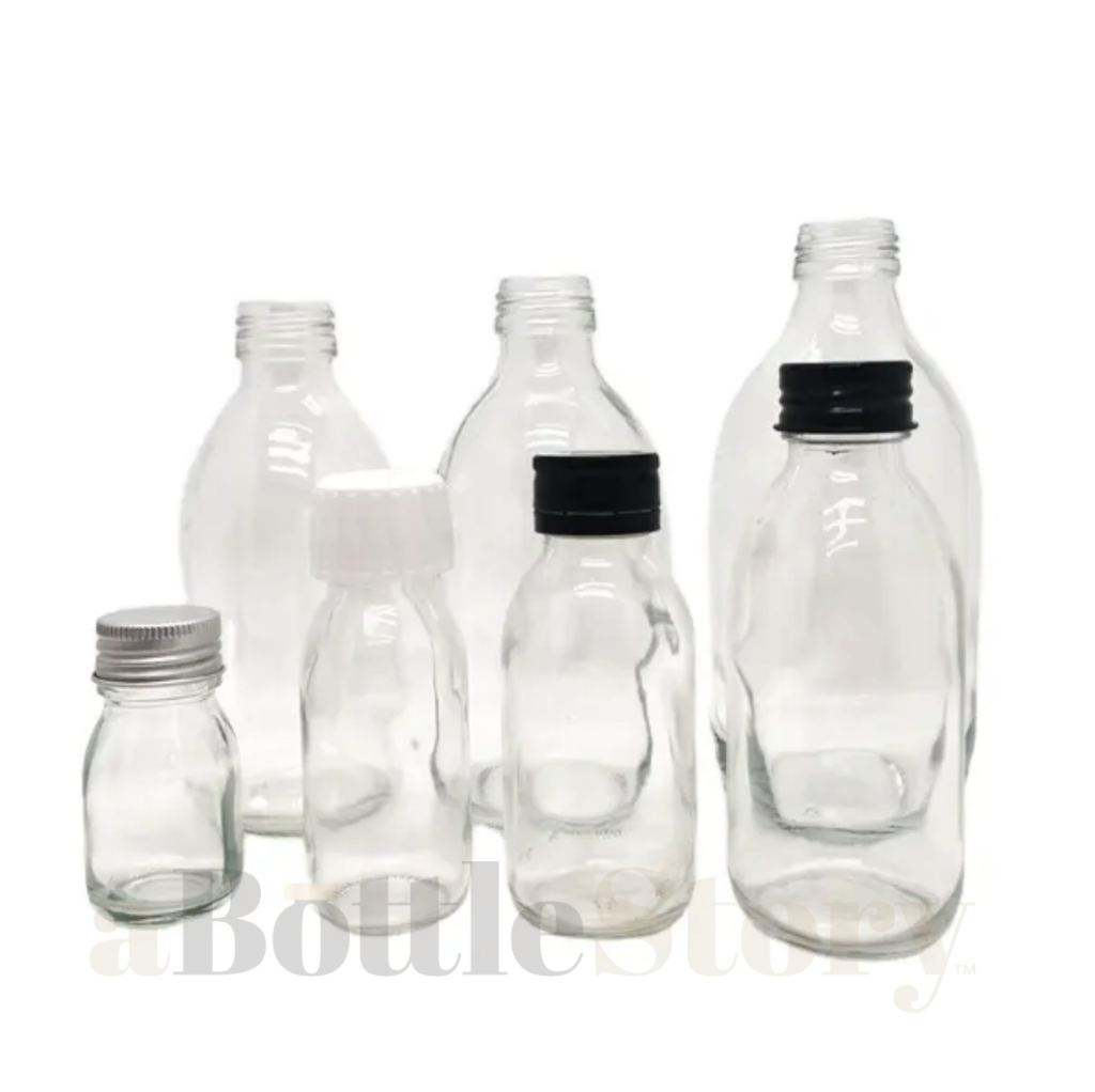 Clear Round Glass Bottle Series - A Bottle Story