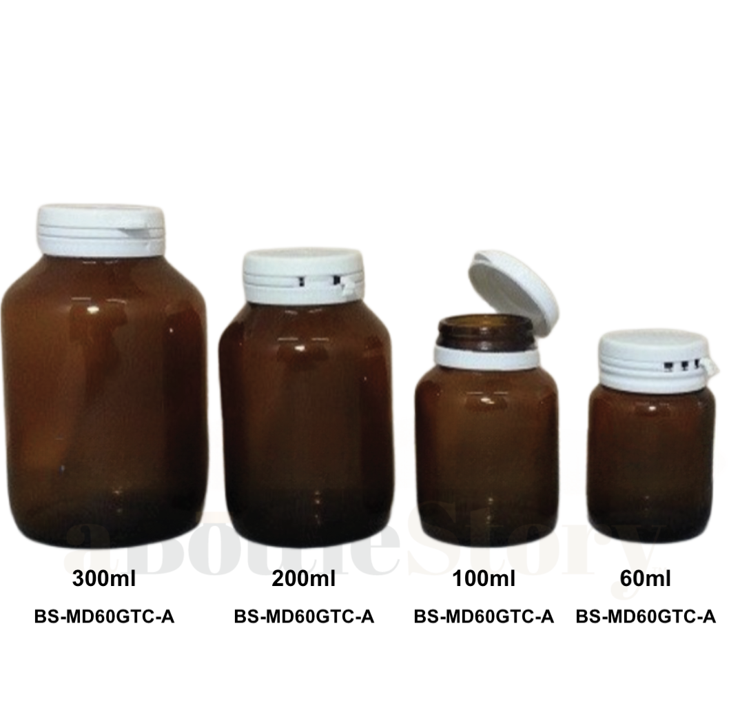 Amber Medicine Glass Bottle Tear Off Cap Series - A Bottle Story