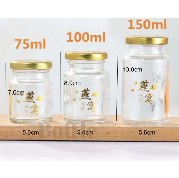 Round Glass Jar for Bird Nest and Paste - A Bottle Story